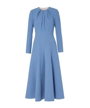 EMILIA WICKSTEAD Belgium Pleated Midi Dress - Blue