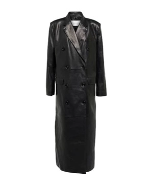 Magda Butrym Double-breasted Leather Coat - Black