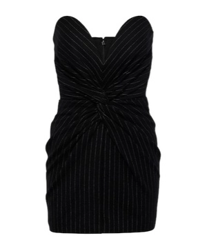 Alex Perry Pinstripe Strapless Minidress - Black