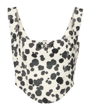 AREA Denim Corset With Logo Detail