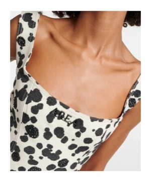 AREA Denim Corset With Logo Detail