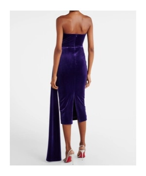 Alex Perry Draped Velvet Corset Gown - Blue