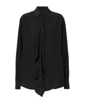 Victoria Beckham Ruffled Silk Blouse - Black