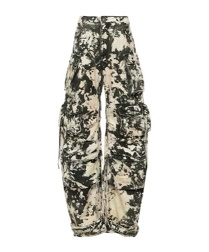 Attico Fern Printed Mid-rise Cargo Jeans - Nude