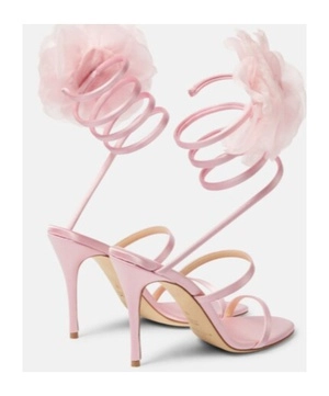 Magda Butrym Floral-appliqué Satin Sandals
