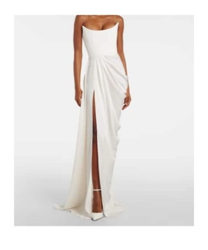 Alex Perry Draped Crepe Corset-style Long Dress