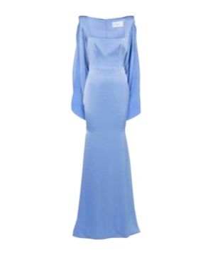 Alex Perry Shawl-style Crepe Dress - Blue