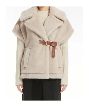 Max Mara Alpaca And Wool Teddy Cape