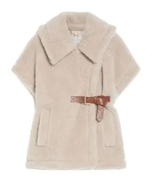 Max Mara Cropped Biker Jacket With Belt - Beige