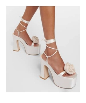 Magda Butrym Floral-appliqué Satin Platform Sandals