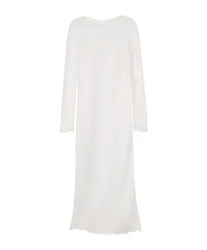 Posse Cove Embroidered Sheer Cotton Tulle Kaftan - White