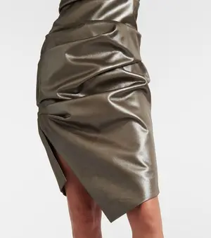 MUGLER Pleated Metallic Dress