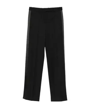 Alexander McQueen Satin-trim Tailored Trousers - Black