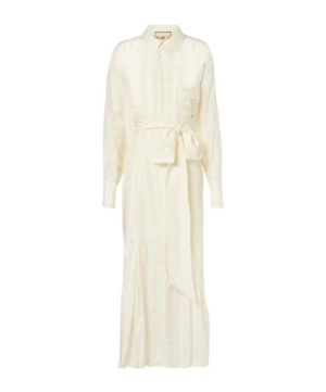 Plan C Belted Silk Shirtdress - White