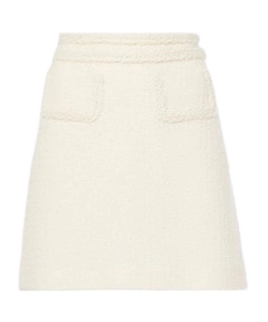 Giambattista Valli High-rise Wool-blend Tweed Miniskirt - White