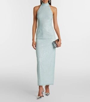 ROTATE BY BIRGER CHRISTENSEN Sequined Mesh Dress