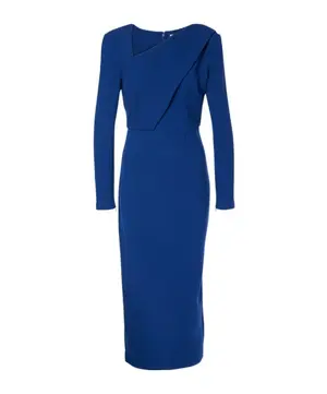 Roland Mouret Wool Crêpe Midi Dress - Navy