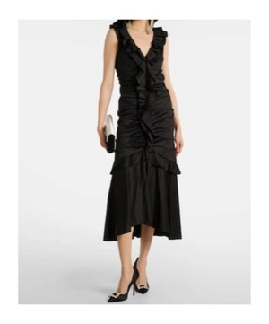 Carolina Herrera Ruffled Cotton-blend Midi Dress