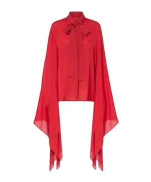 Elie Saab Tie-neck Silk Blouse - Red