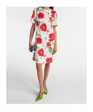 Oscar De La Renta Floral Cotton-blend Minidress - White