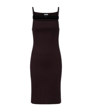 COURREGES Ribbed-knit Cotton Jersey Midi Dress - Black