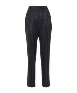 BLAZÉ MILANO Pinstripe Wool Straight Pants - Black