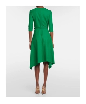 Oscar De La Renta Wool-blend Midi Dress With Irregular Hem