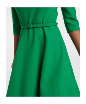 Oscar De La Renta Wool-blend Midi Dress With Irregular Hem