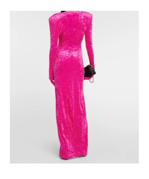 Vetements A Long Velvet Dress With Gloves
