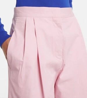 JIL SANDER Pleated Cotton Wide-leg Trousers