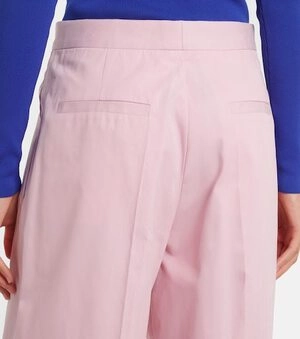 JIL SANDER Pleated Cotton Wide-leg Trousers