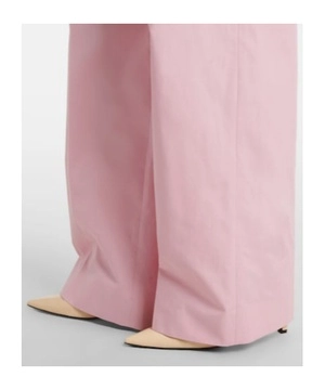 JIL SANDER Pleated Cotton Wide-leg Trousers