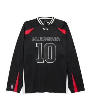 Balenciaga Nba Collaboration Oversized Long Sleeve T-shirt - Black/multicolor