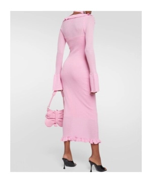 Blumarine Ruffled Wool Midi Dress