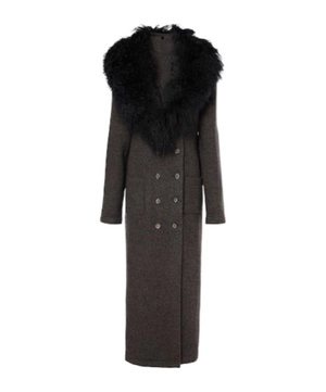 Magda Butrym Shearling-trimmed Cashmere Coat - Black