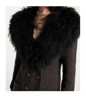 Magda Butrym Shearling-trimmed Cashmere Coat