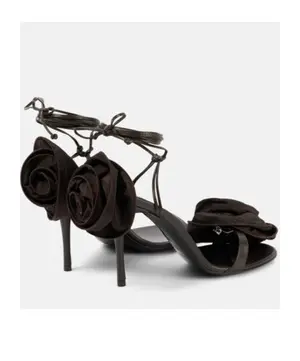 Magda Butrym Floral-appliqué Satin Sandals