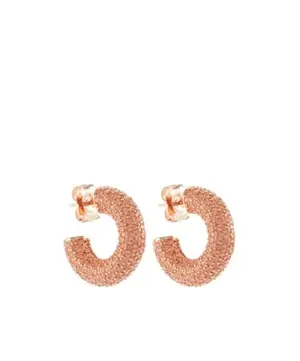 Amina Muaddi Cameron Embellished Hoop Earrings - Yellow