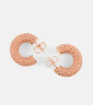 Amina Muaddi Cameron Embellished Hoop Earrings