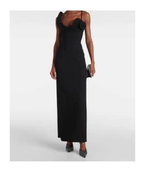 Magda Butrym Floral-appliqué Wool-blend Gown
