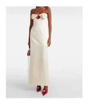 Magda Butrym Floral Appliqué Satin Corset Gown