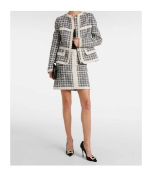 Giambattista Valli Checked Wool-blend Bouclé Miniskirt