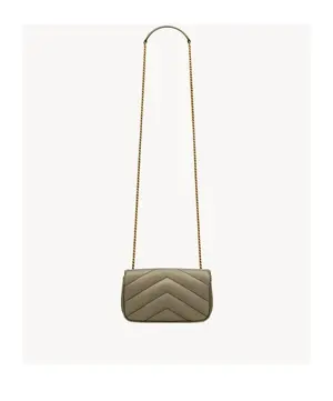Saint Laurent Loulou Mini Lambskin Bag - Dark Moss