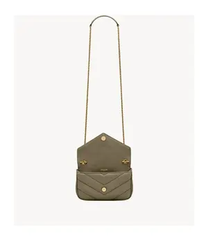 Saint Laurent Loulou Mini Lambskin Bag - Dark Moss