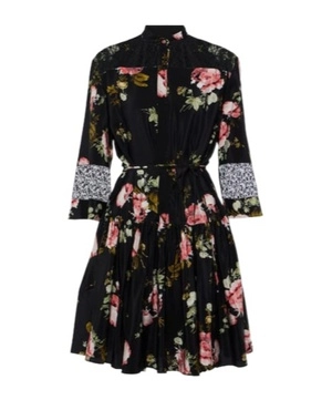 Erdem Floral Silk Crêpe De Chine Minidress - Black