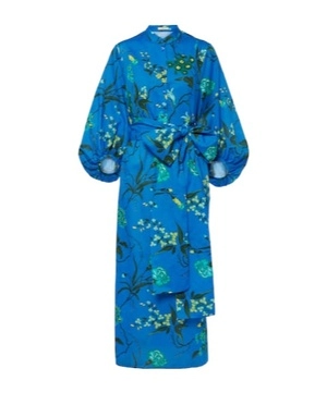 Erdem Floral Cotton And Linen Midi Dress - Blue