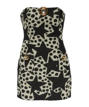 AREA Jacquard Strapless Cotton-blend Minidress - Black