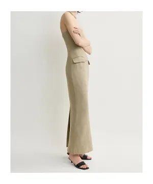 TOTEME Strapless Pocket Dress Beige