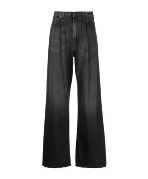 R13 Wide-leg Pleated Jeans