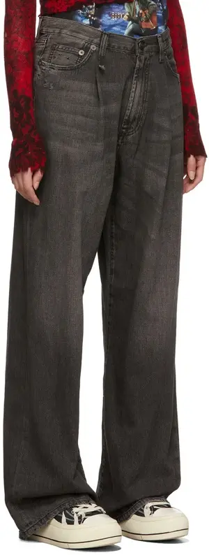 R13 Wide-leg Pleated Jeans